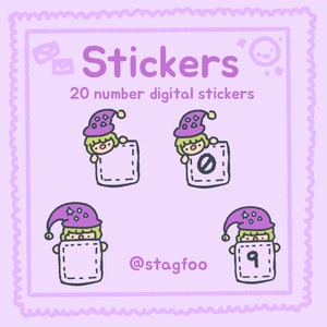 Number PNG Stickers Digital Stickers Digital Stickers - Etsy