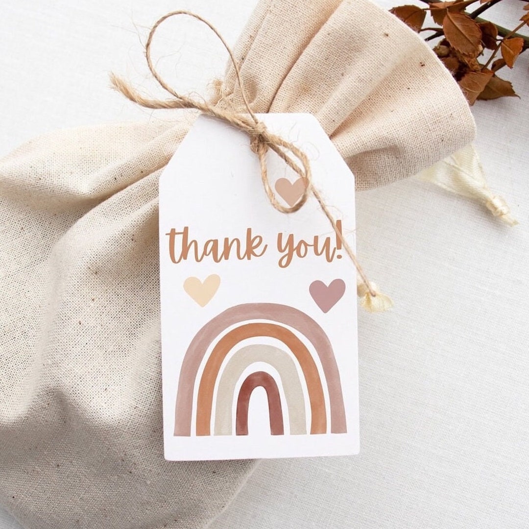 Boho Thank You Tags for Bridal Showers, Baby Showers, Birthday Party ...