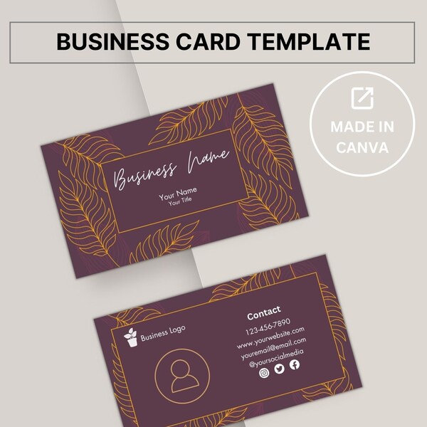 Custom Gold Leaf Business Card - Etsy
