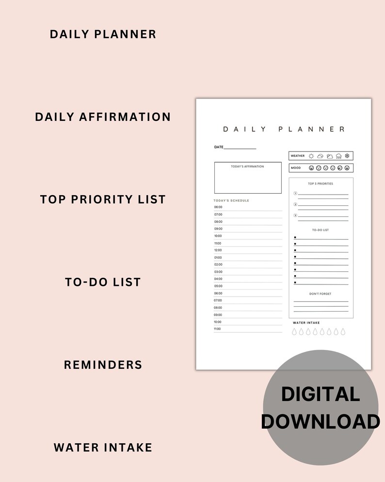 Printable Daily Planner Template for Busy Professionals: Streamline ...