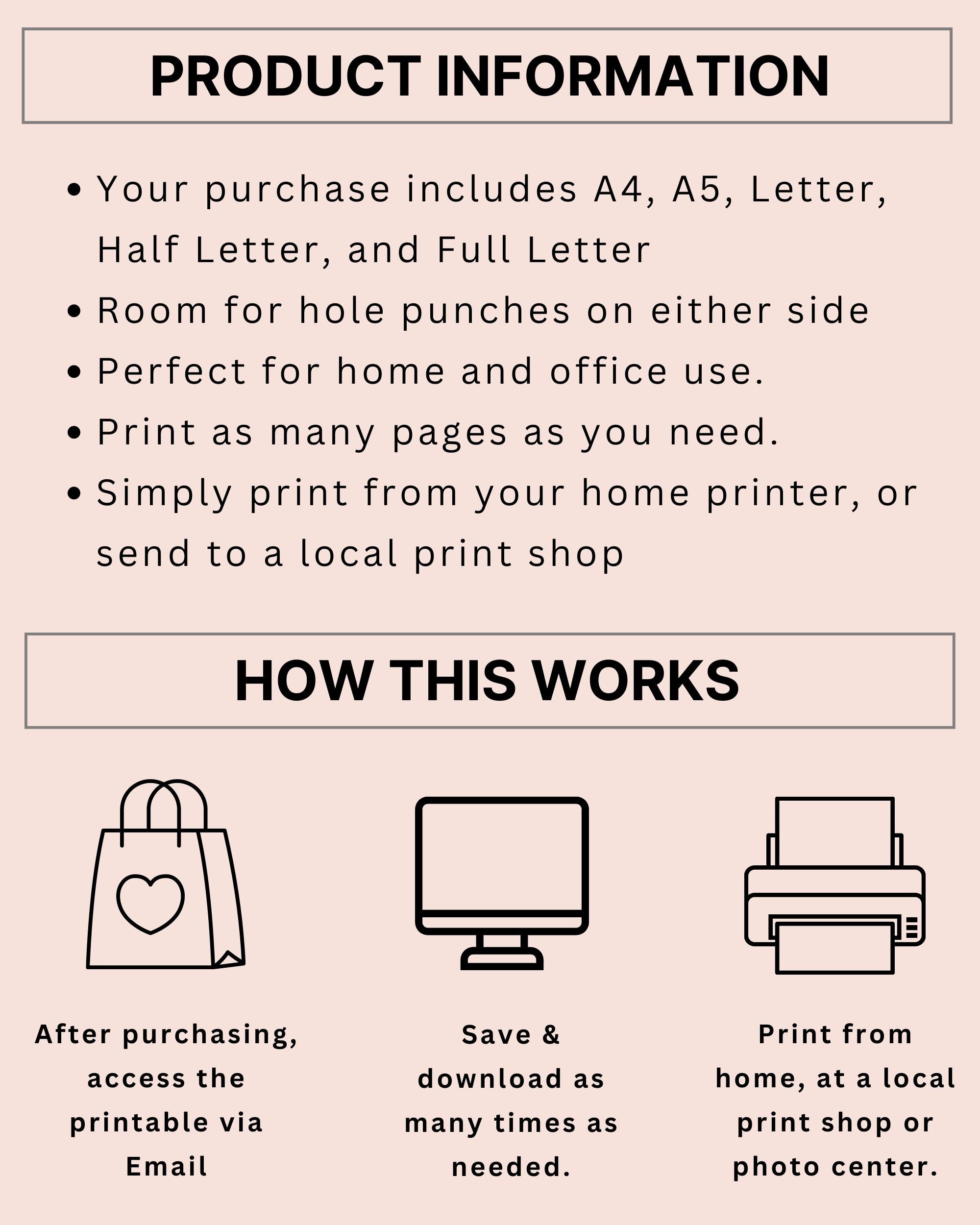 Digital Printable Food Log Single-page Tracker for Detailed Meal ...