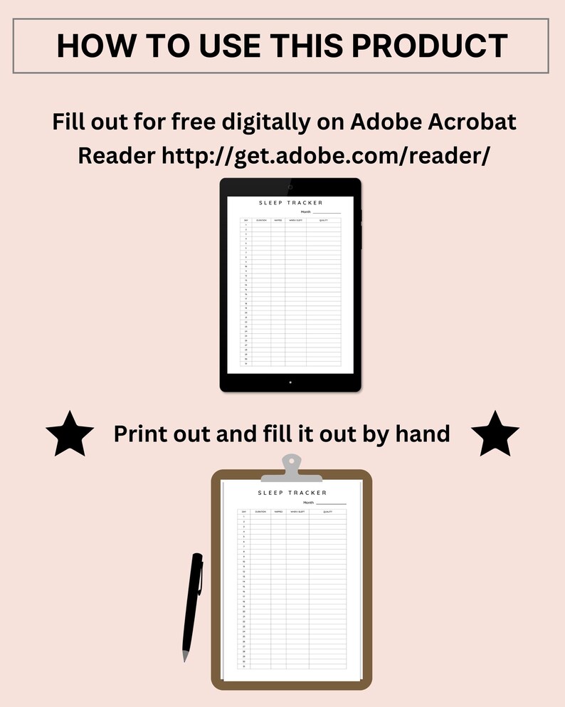 Comprehensive Digital Printable Sleep Tracker for Tracking - Etsy