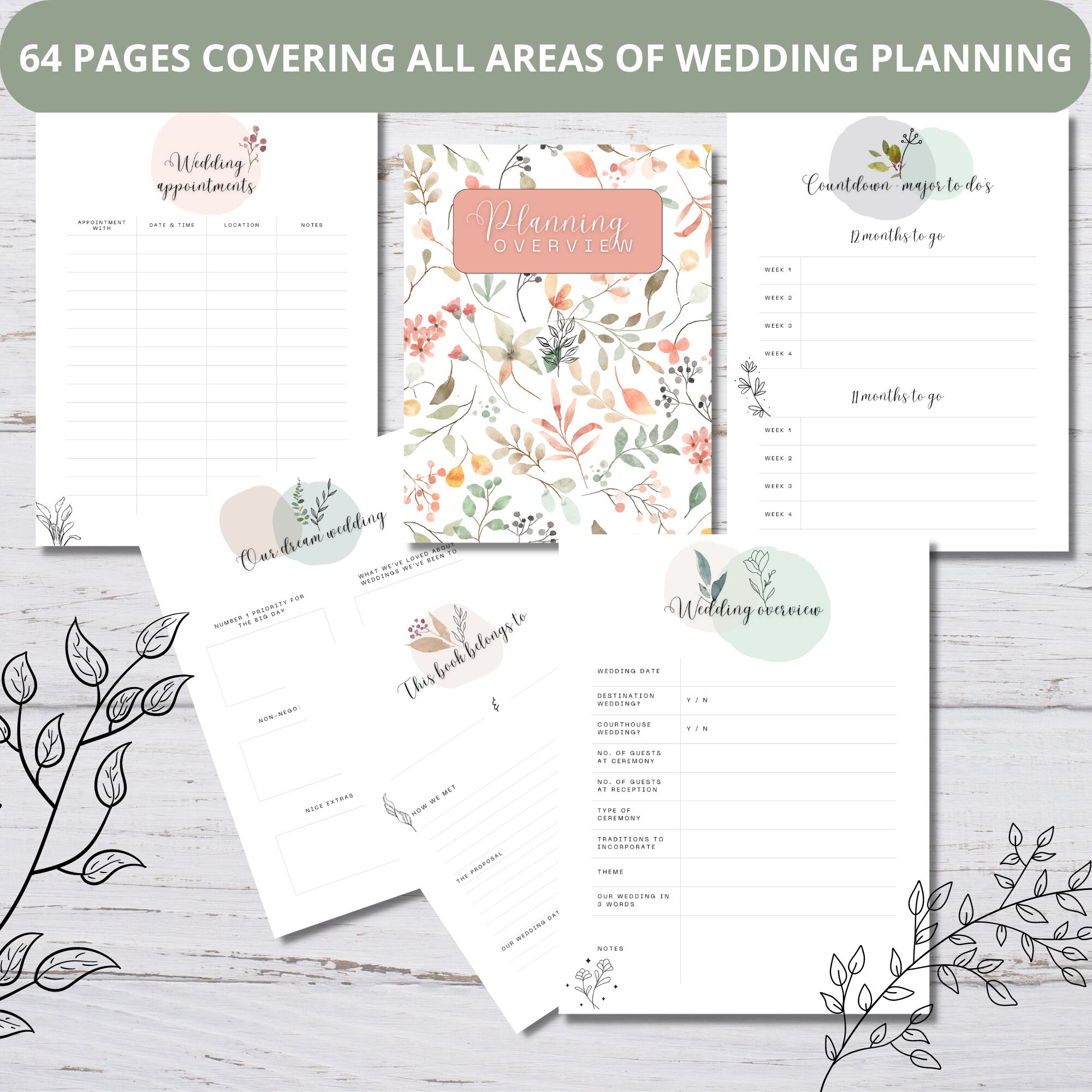 Ultimate Printable Wedding Planner, Digital Filr, the All-in-one ...