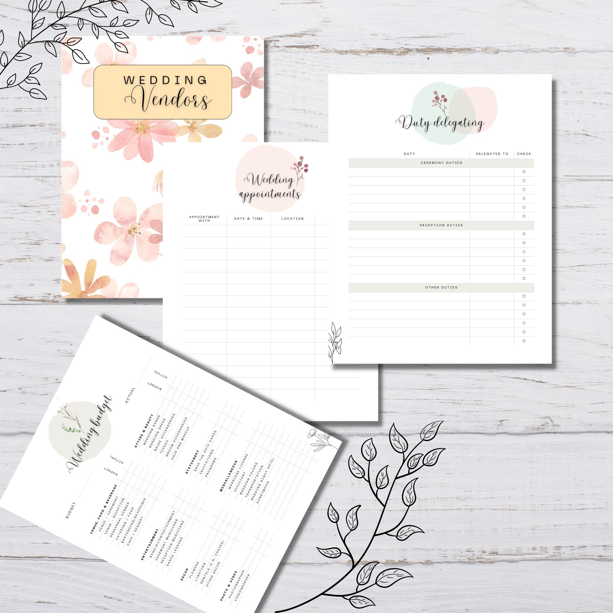 Ultimate Printable Wedding Planner, Digital Filr, the All-in-one ...