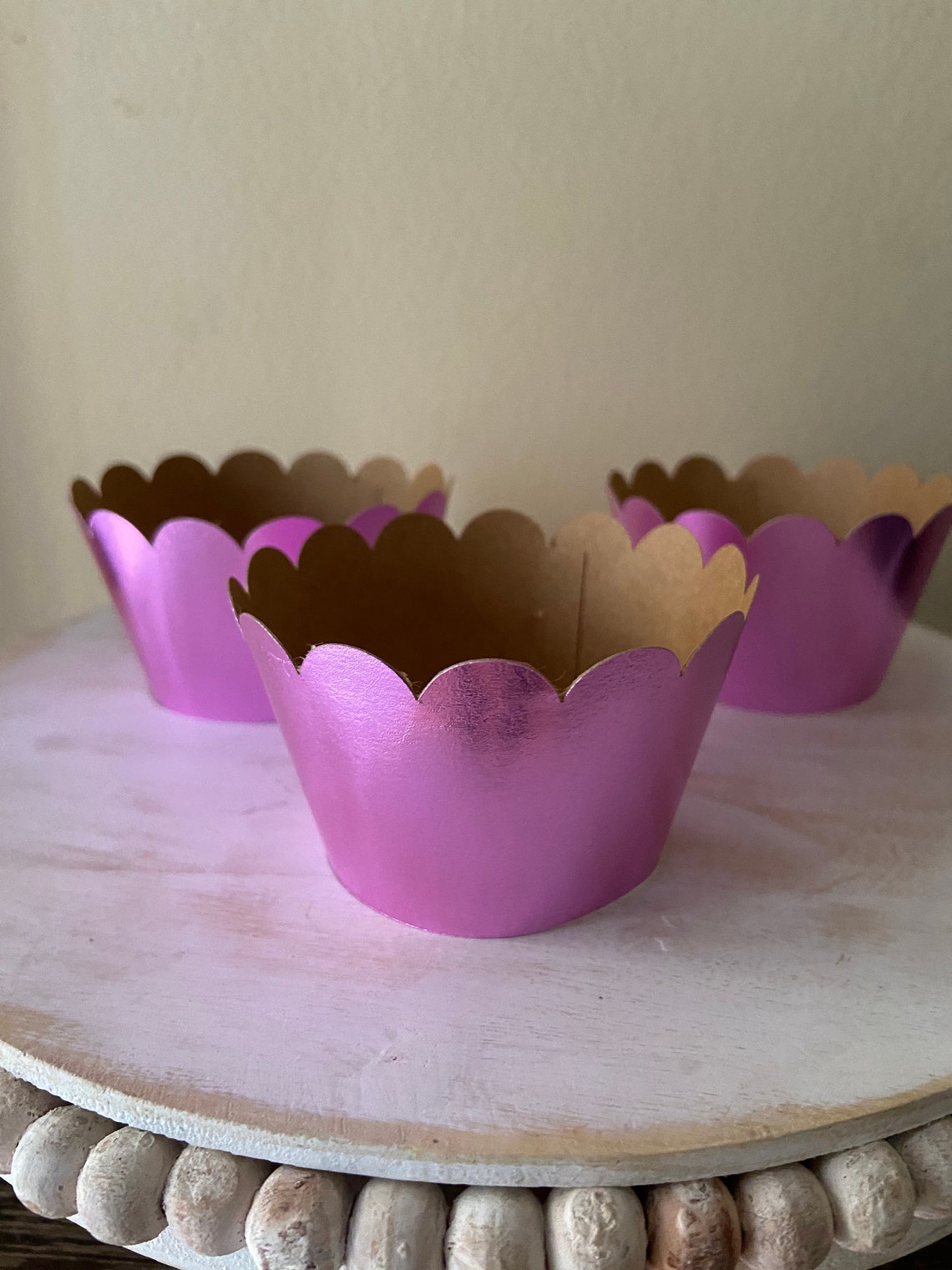 Foil Pink Cupcake Wrappers, Cupcake Wrappers, Party Supplies, Cupcake ...