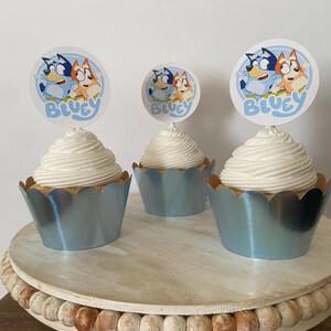 Bluey Cupcake Toppers, Bluey Cupcake Wrappers, Bluey Party Favors ...