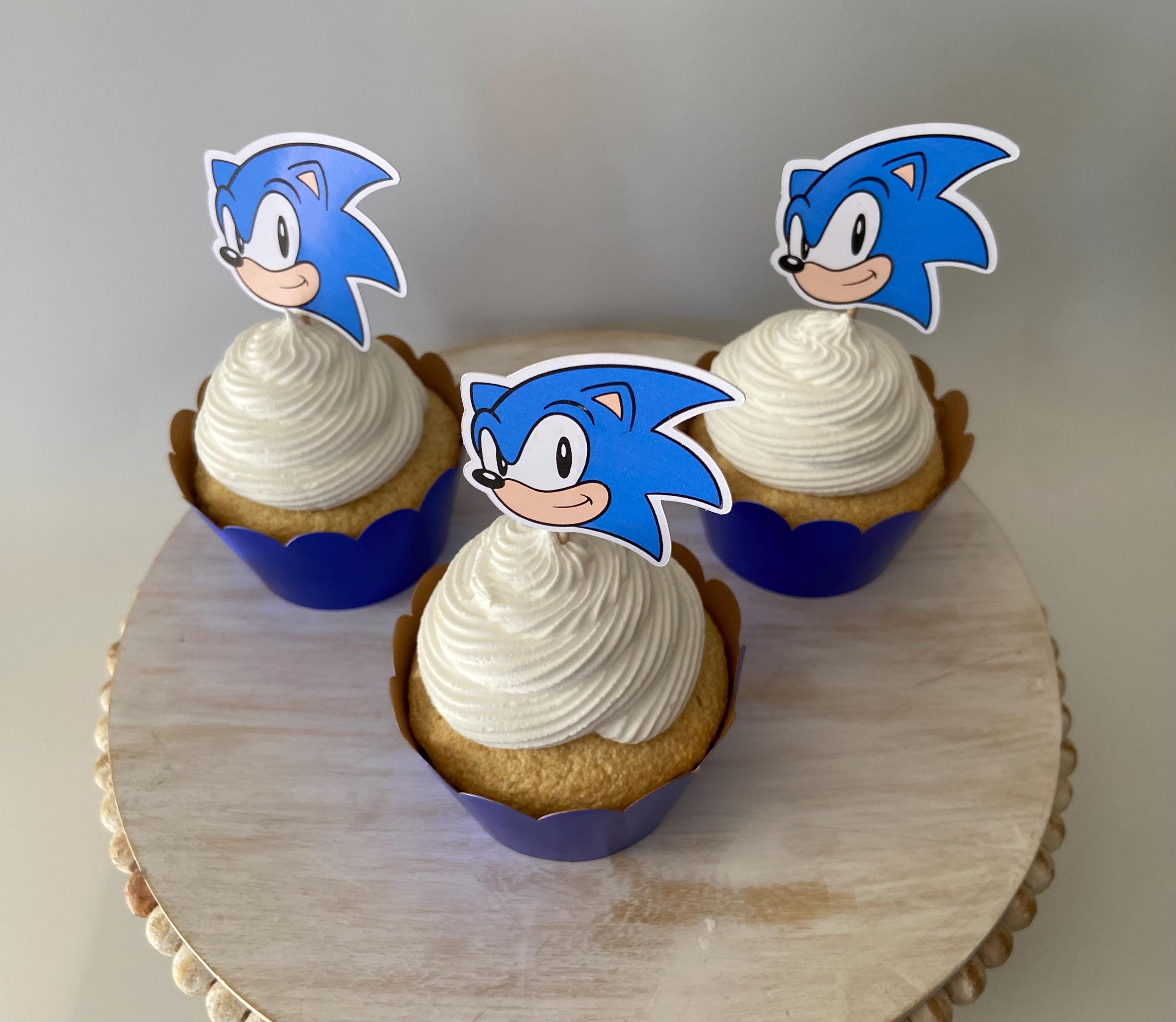 Sonic Cupcake Toppers, Cupcake Wrappers, Sonic Birthday - Etsy