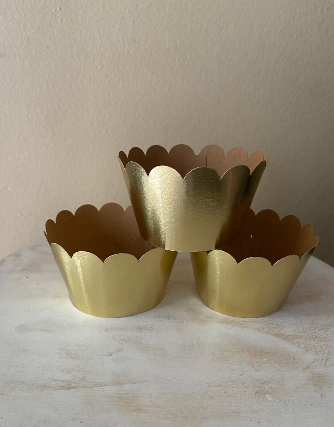 Foil Gold Cupcake Wrappers, Cupcake Wrappers, Party Cupcake Wrappers ...