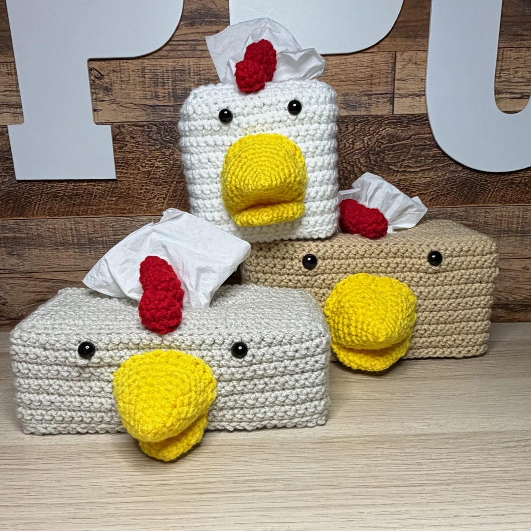 Handmade Crochet Chicken Tissue Box Cover - Etsy