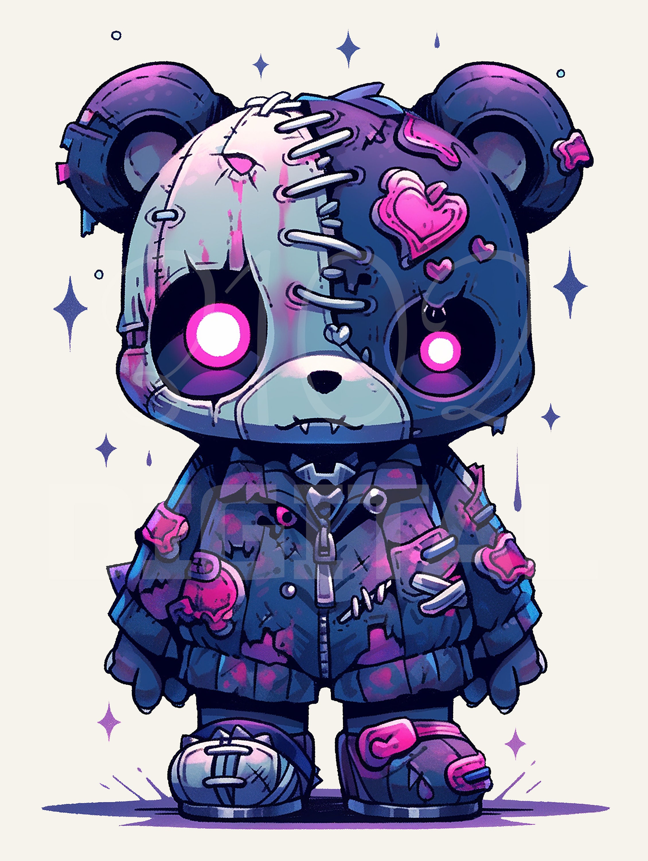 Scary Teddy Bear Bundle Vol 5, 6 PNG Zombie Spooky Teddybear Monster ...