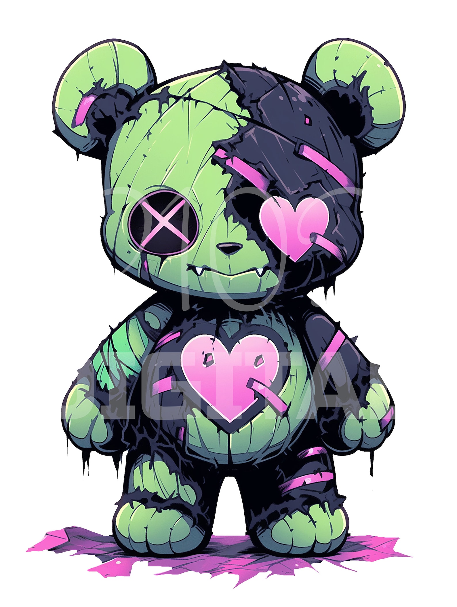 Scary Teddy Bear Bundle Vol 8, 6 PNG Zombie Spooky Teddybear Monster ...