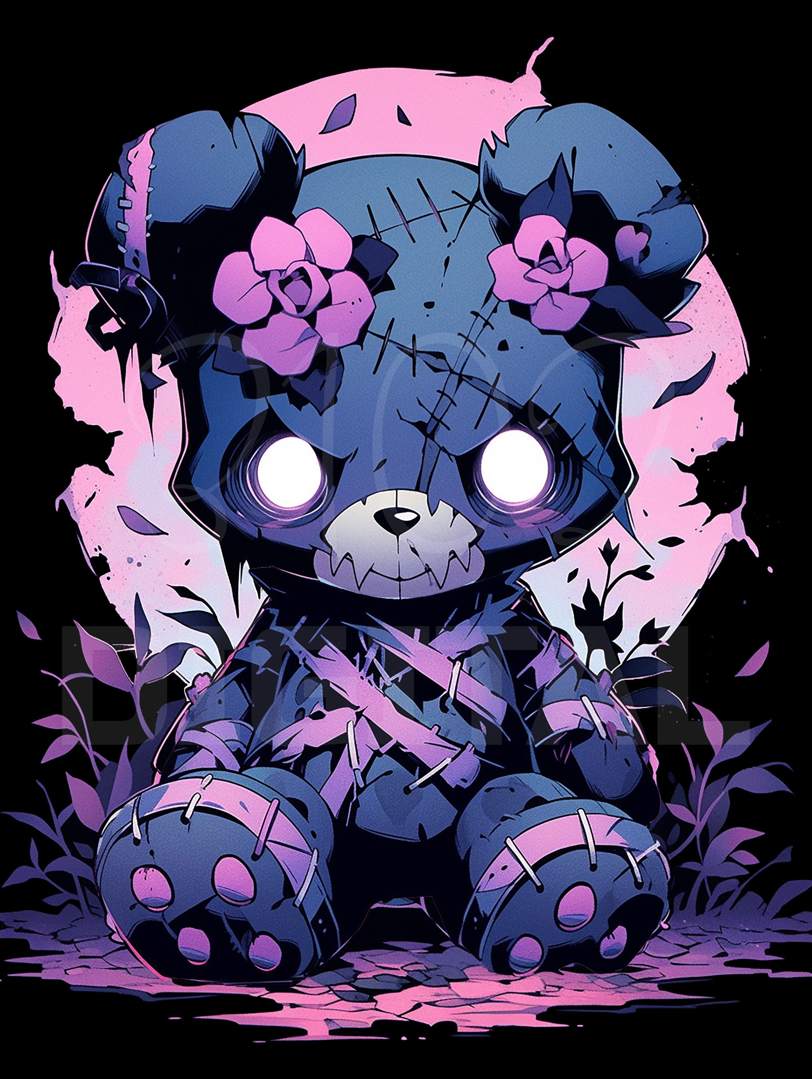 Scary Teddy Bear Bundle Vol 4, 6 PNG Zombie Spooky Teddybear Monster ...