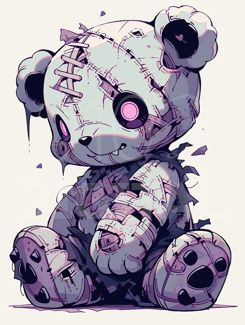 Scary Teddy Bear Bundle Vol 5, 6 PNG Zombie Spooky Teddybear Monster ...
