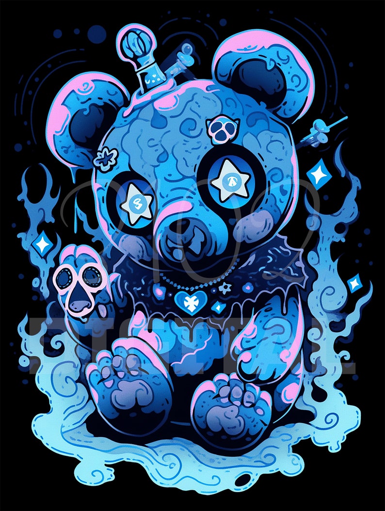Scary Teddy Bear Bundle Vol 2, 6 PNG Zombie Spooky Teddybear Monster ...