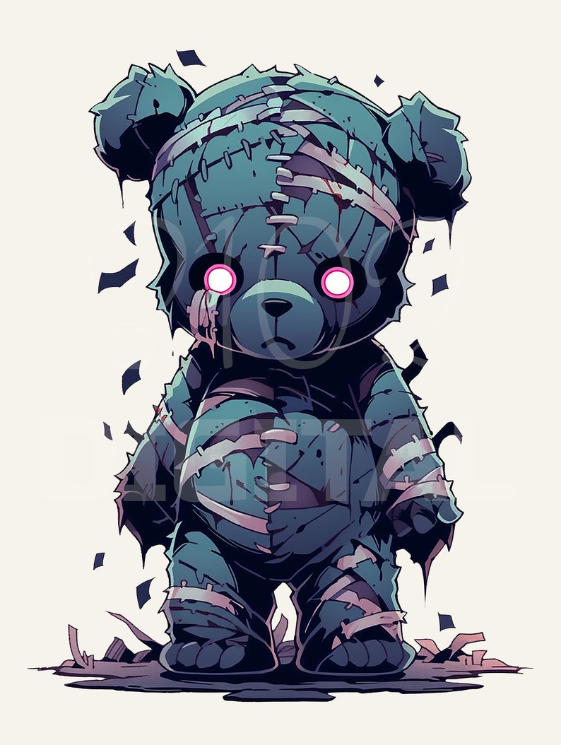 Scary Teddy Bear Bundle Vol 5, 6 PNG Zombie Spooky Teddybear Monster ...