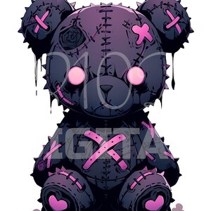 Scary Teddy Bear Bundle Vol 8, 6 PNG Zombie Spooky Teddybear Monster ...