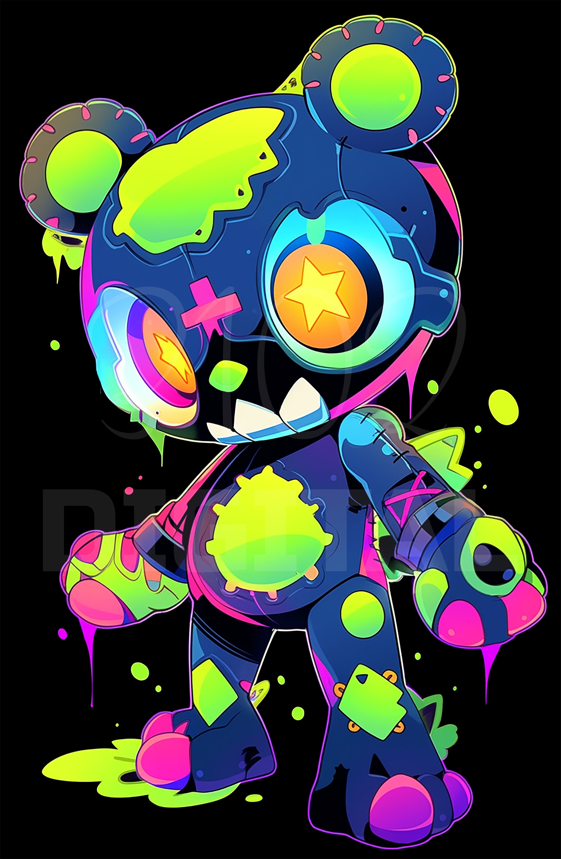 Scary Teddy Bear Bundle Vol 3, 6 PNG Spooky Teddybear Zombie Teddy ...