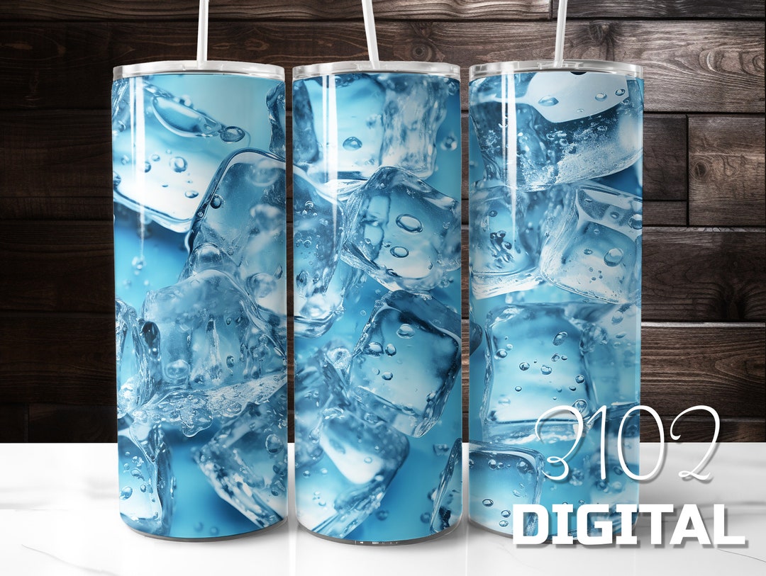 Ice Cubes 20oz Tumbler Wrap Sublimation Designer PNG Digital Download ...