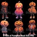 Bundle of 6 Pumpkin Head Kids PNG Download Pack Clipart of Jack-o ...