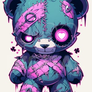 Scary Teddy Bear Bundle Vol 6, 6 PNG Zombie Spooky Teddybear Monster ...