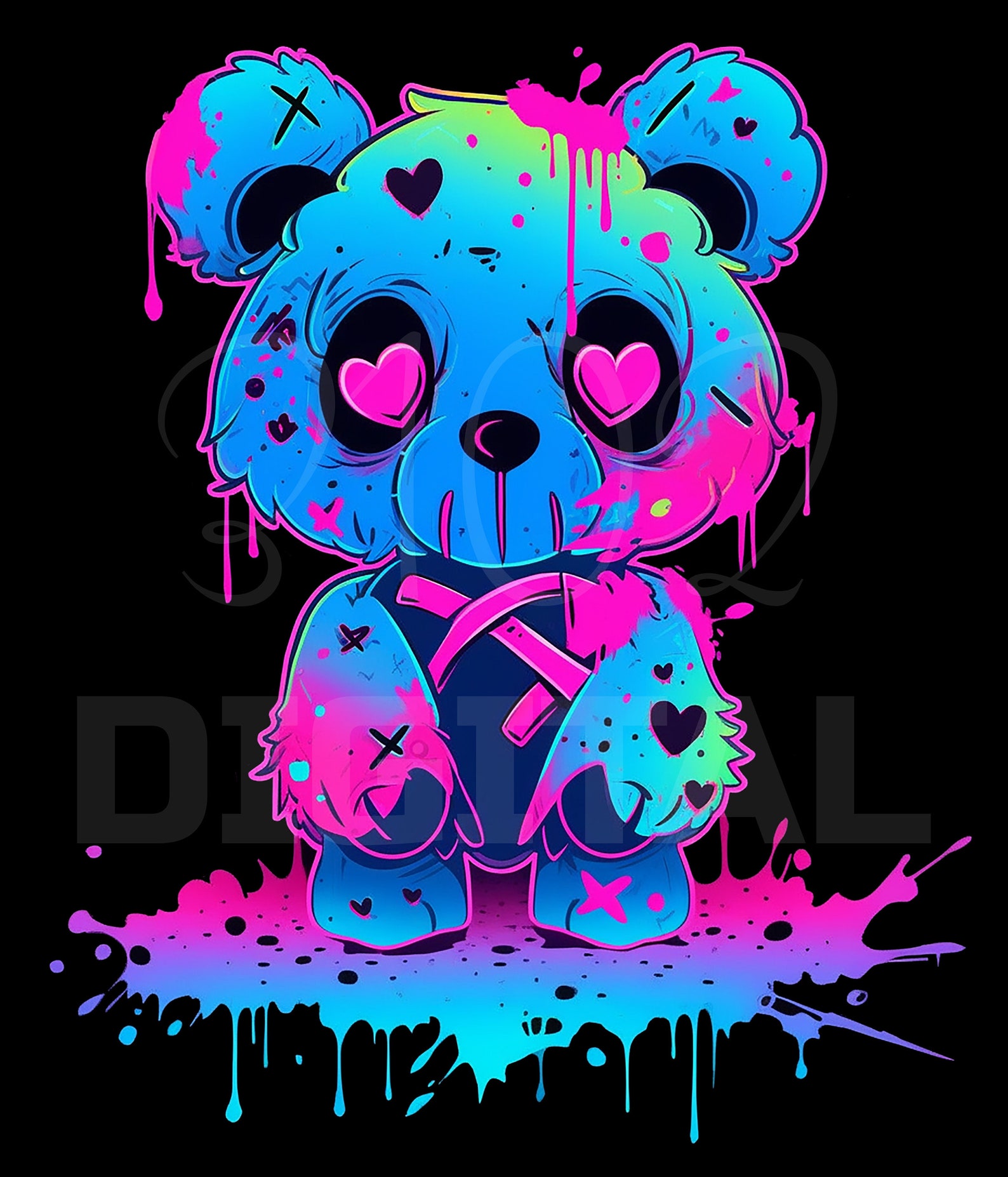 Scary Teddy Bear Bundle Vol 3, 6 PNG Spooky Teddybear Zombie Teddy ...