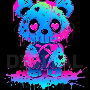 Scary Teddy Bear Bundle Vol 3, 6 PNG Spooky Teddybear Zombie Teddy ...