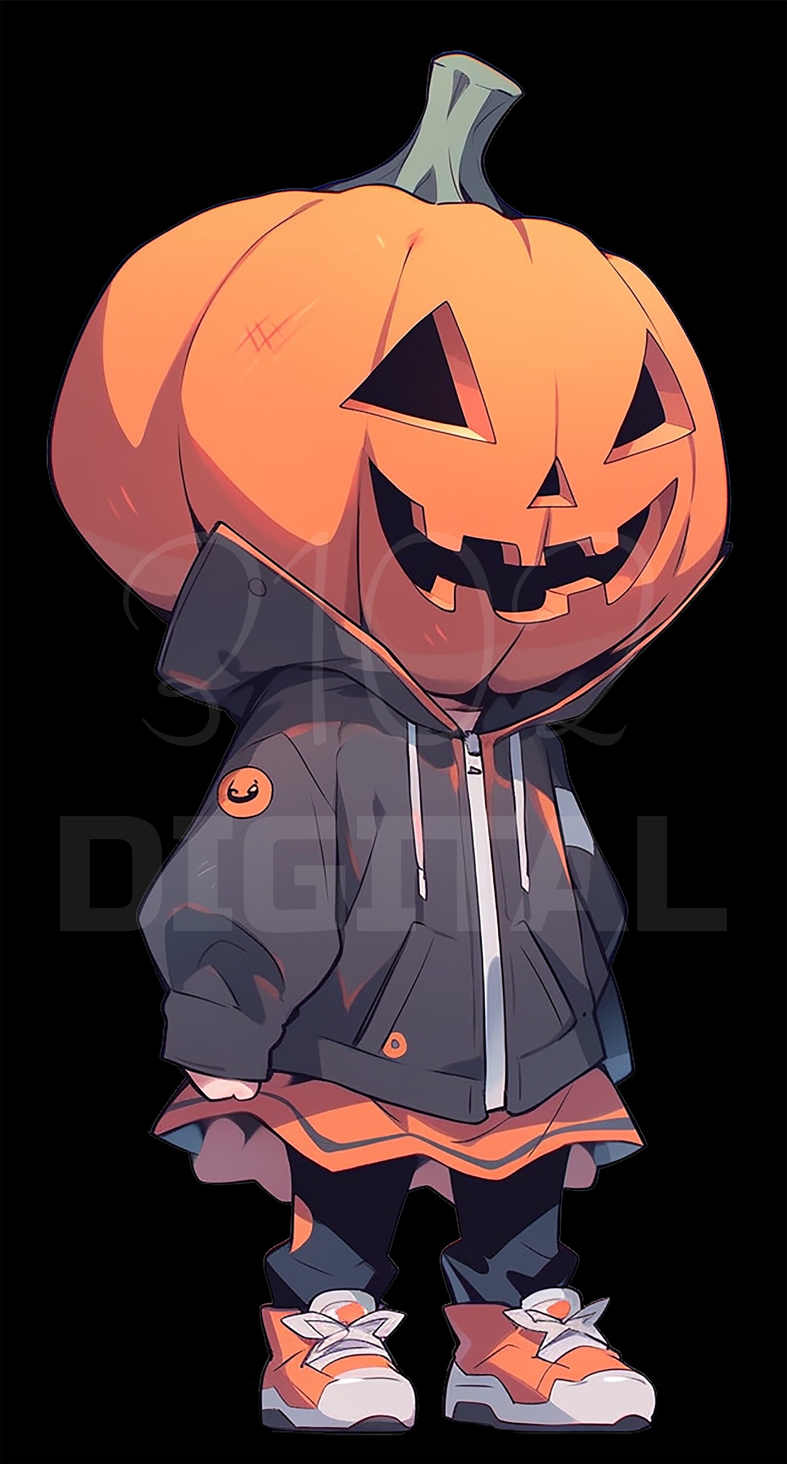 Bundle of 6 Pumpkin Head Kids PNG Download Pack Clipart of Jack-o ...