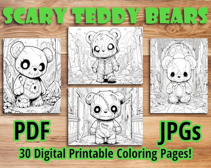 Creepy and Scary Teddy Bear Coloring Pages: Experience the Thrill With ...