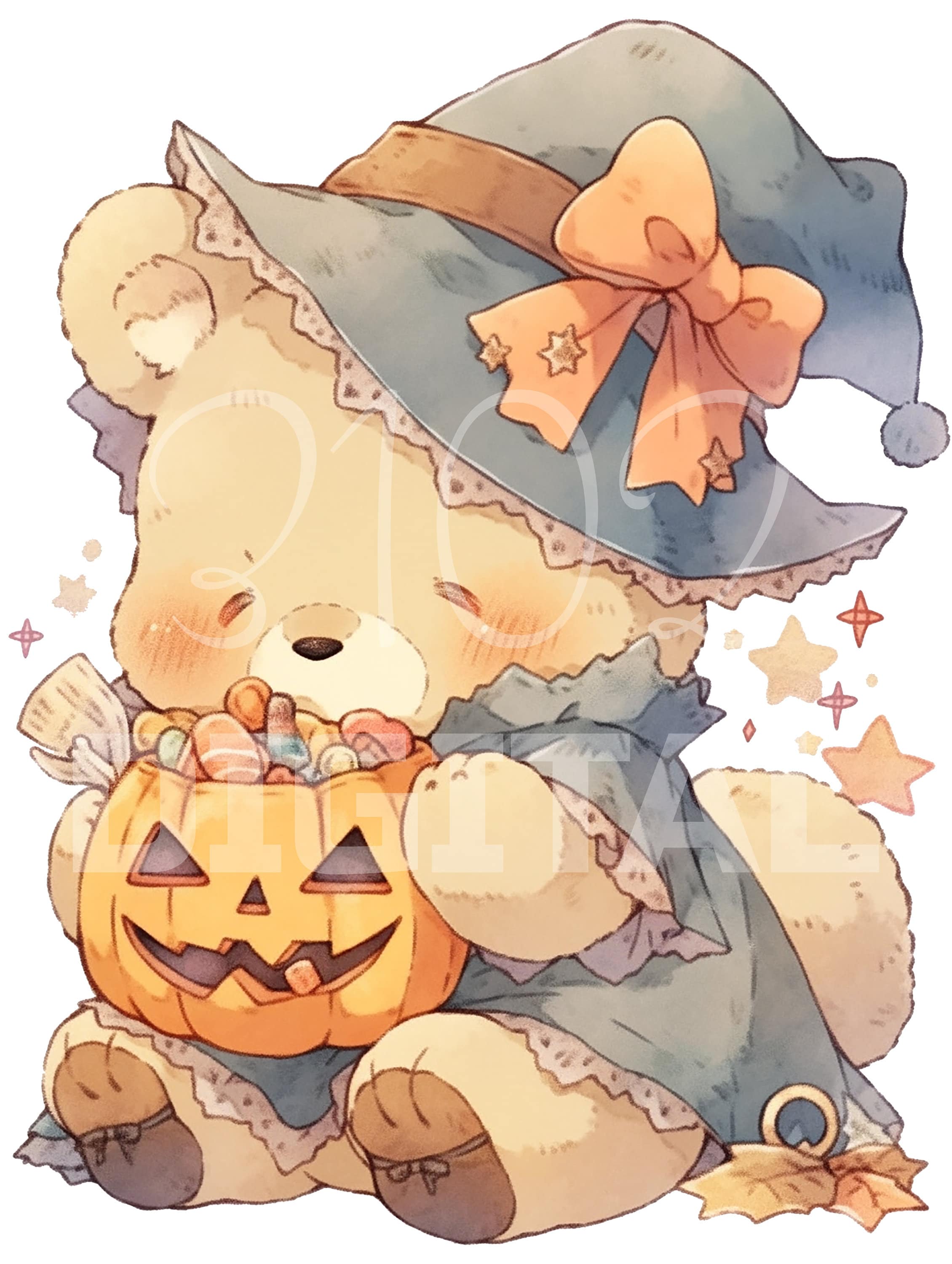 Bundle of 6 Teddy Bears Wearing Witch Costumes for Halloween Spooky ...