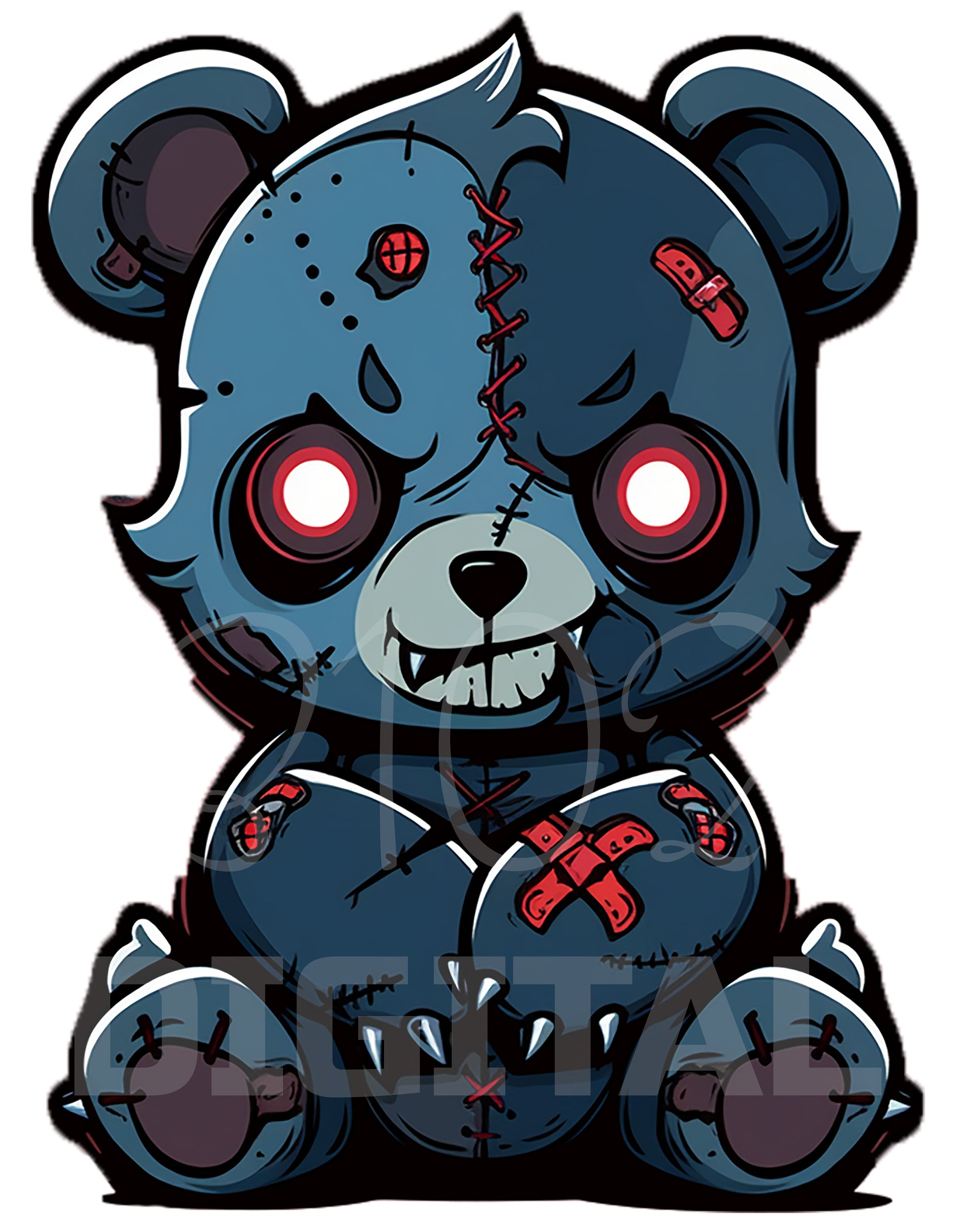 Scary Teddy Bear Bundle Vol 1, 6 PNG Zombie Spooky Teddybear Monster ...