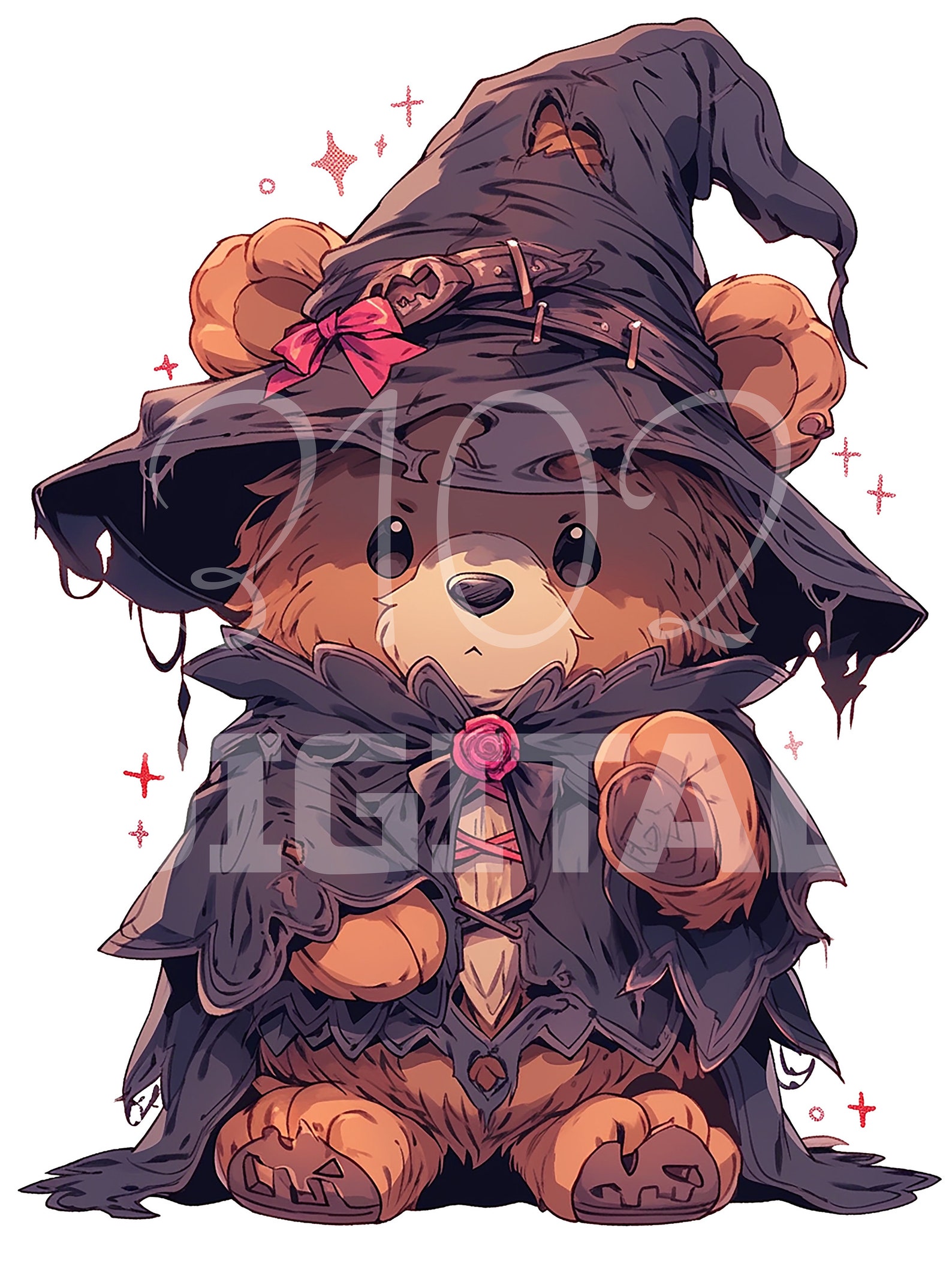 Bundle of 6 Teddy Bears Wearing Witch Costumes for Halloween Spooky ...