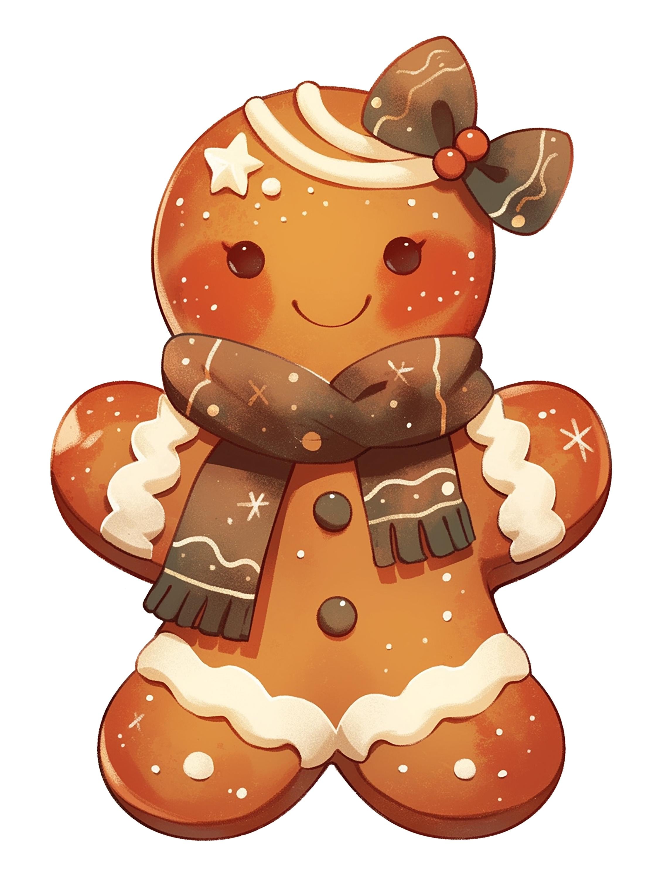 Cute Gingerbread Clipart PNG Bundle of 6 - Etsy