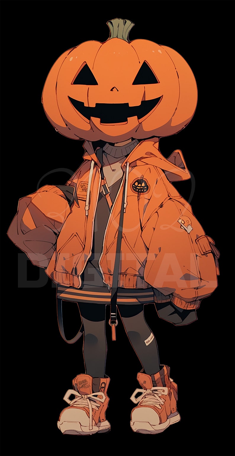 Bundle of 6 Pumpkin Head Kids PNG Download Pack Clipart of Jack-o ...