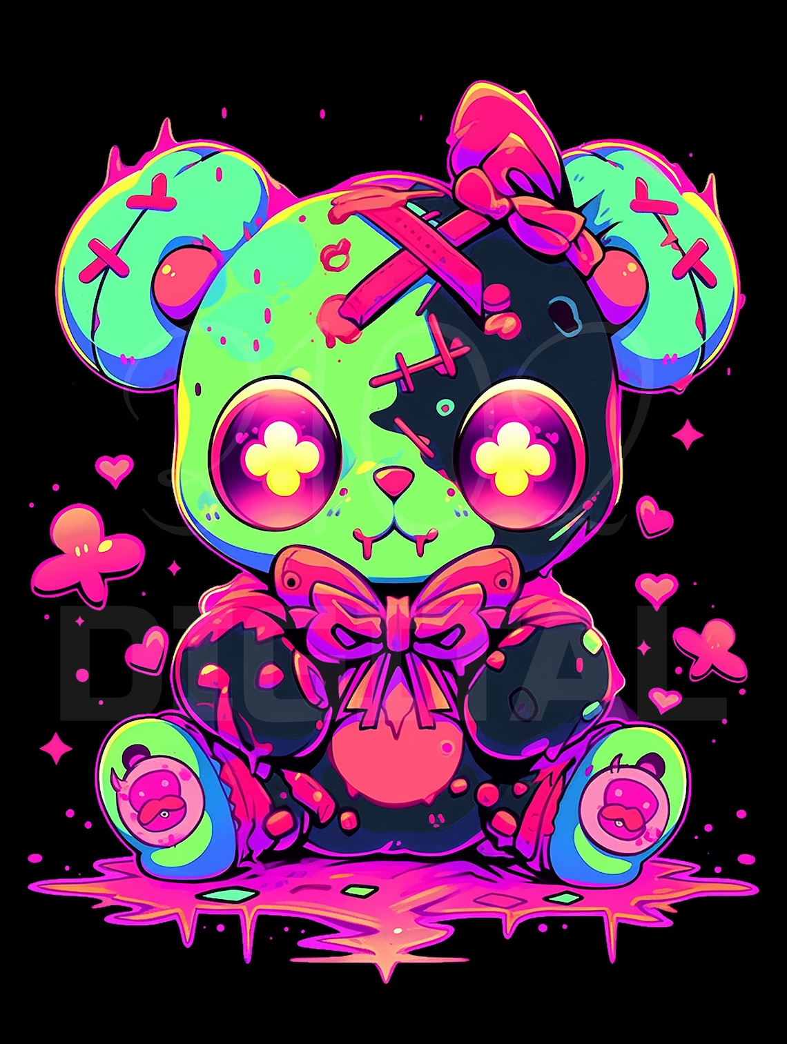 Scary Teddy Bear Bundle Vol 3, 6 PNG Spooky Teddybear Zombie Teddy ...