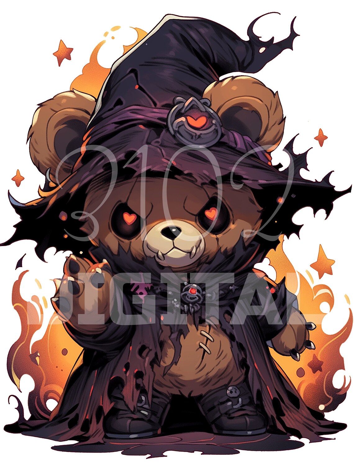Bundle of 6 Teddy Bears Wearing Witch Costumes for Halloween Spooky ...