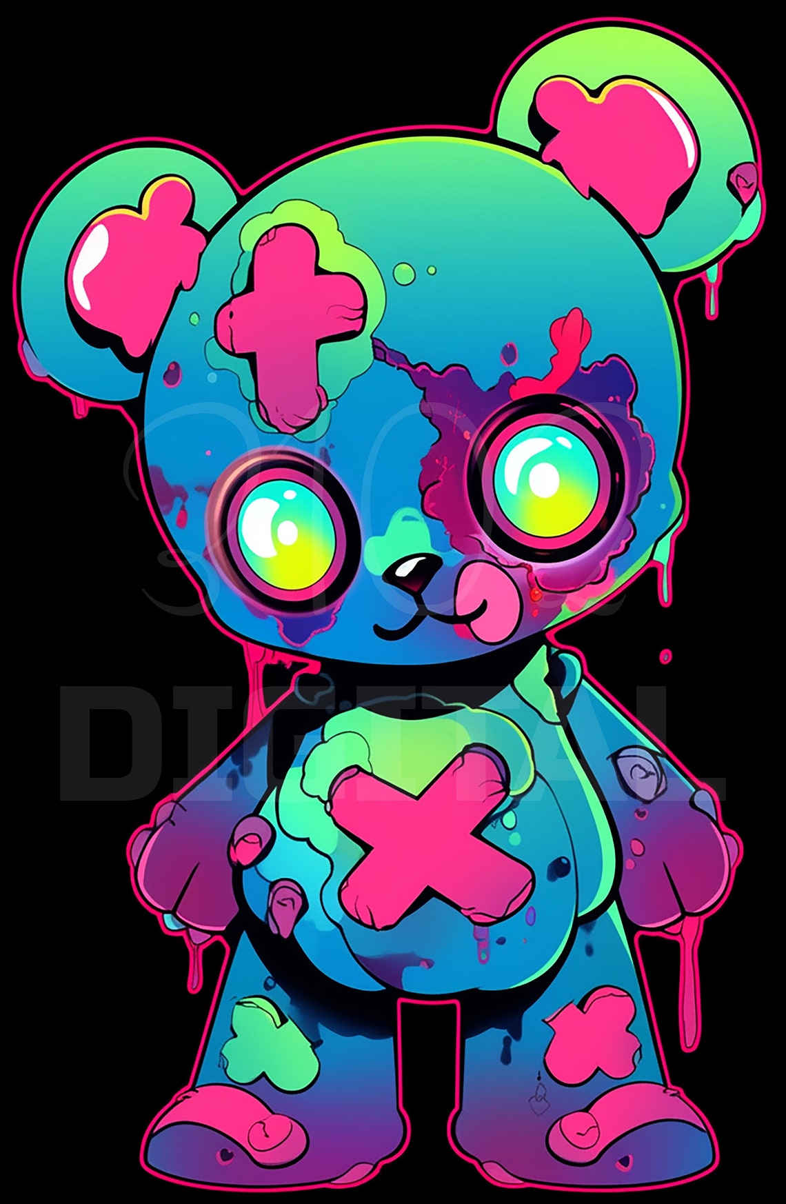 Scary Teddy Bear Bundle Vol 3, 6 PNG Spooky Teddybear Zombie Teddy ...