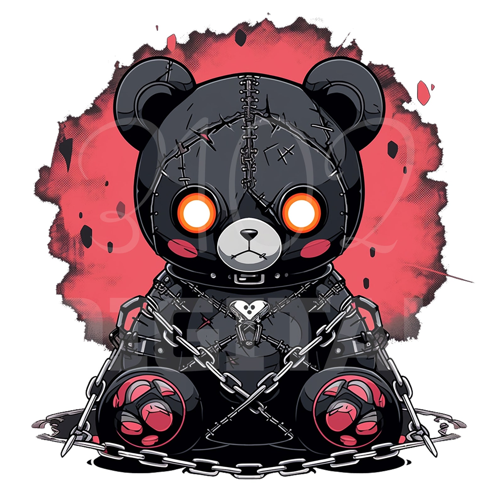 Scary Teddy Bear Bundle Vol 2, 6 PNG Zombie Spooky Teddybear Monster ...
