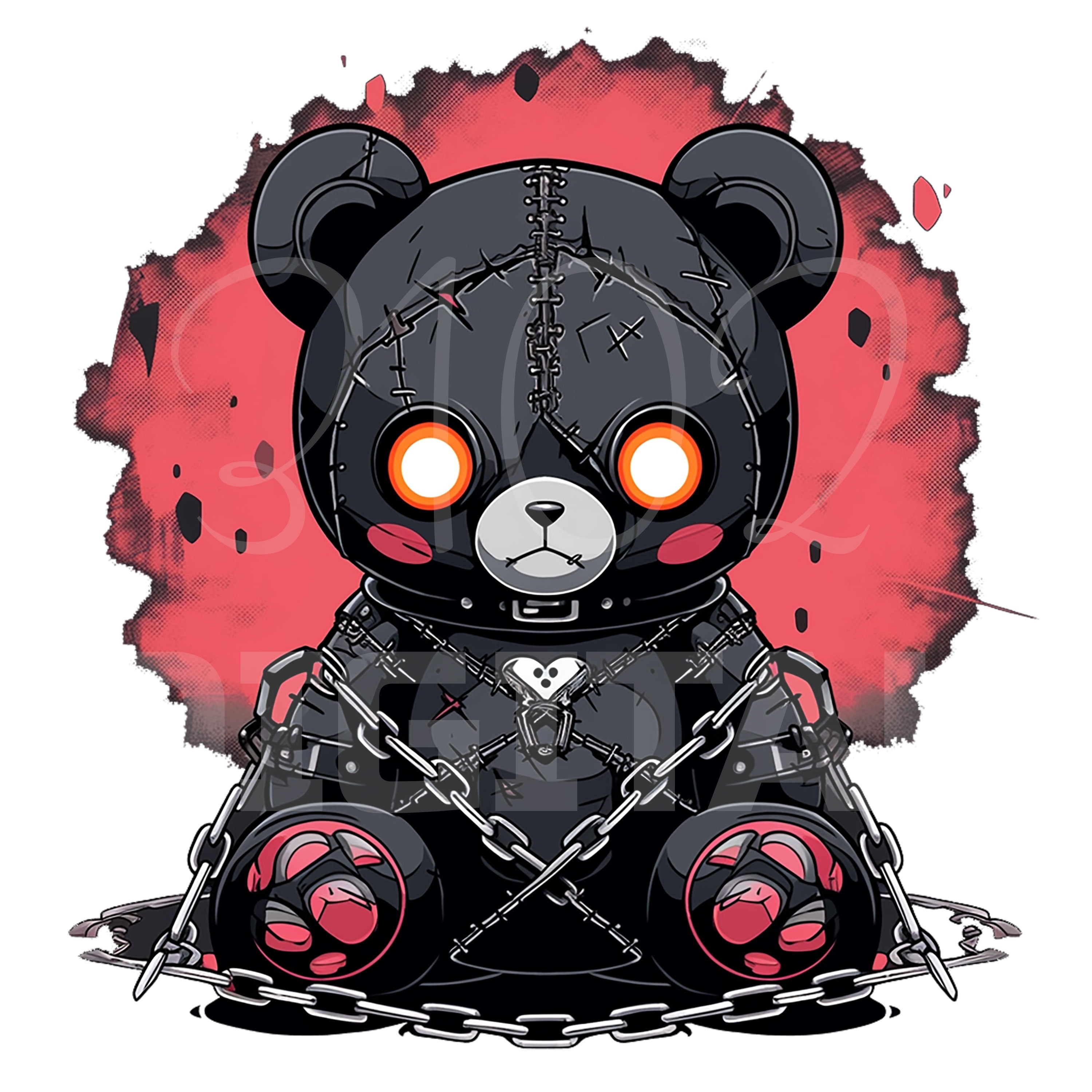 Scary Teddy Bear Bundle Vol 2, 6 PNG Zombie Spooky Teddybear Monster ...