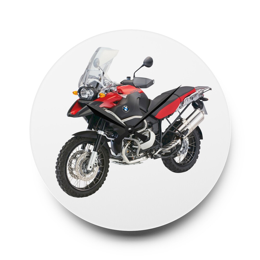 BMW R1200GS Red Black Acrylic Wall Clock by Motophotomerch Moto ...