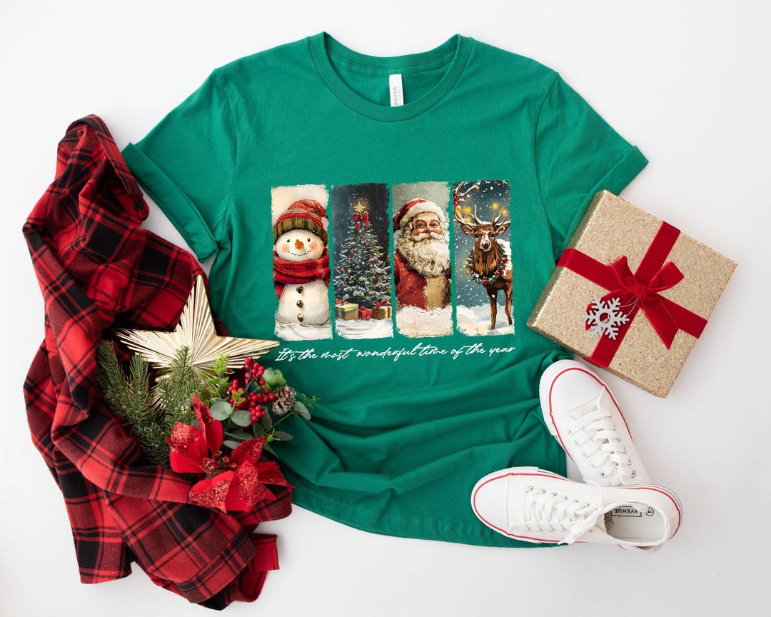 Retro Santa Shirt, Vintage Santa Graphic Tee, - Etsy