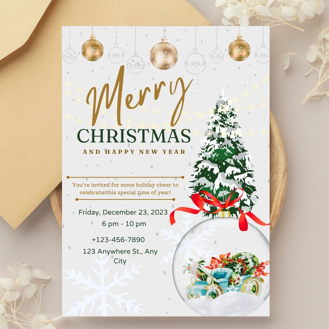 Christmas Invitation Christmas Trees Party Invitation - Etsy
