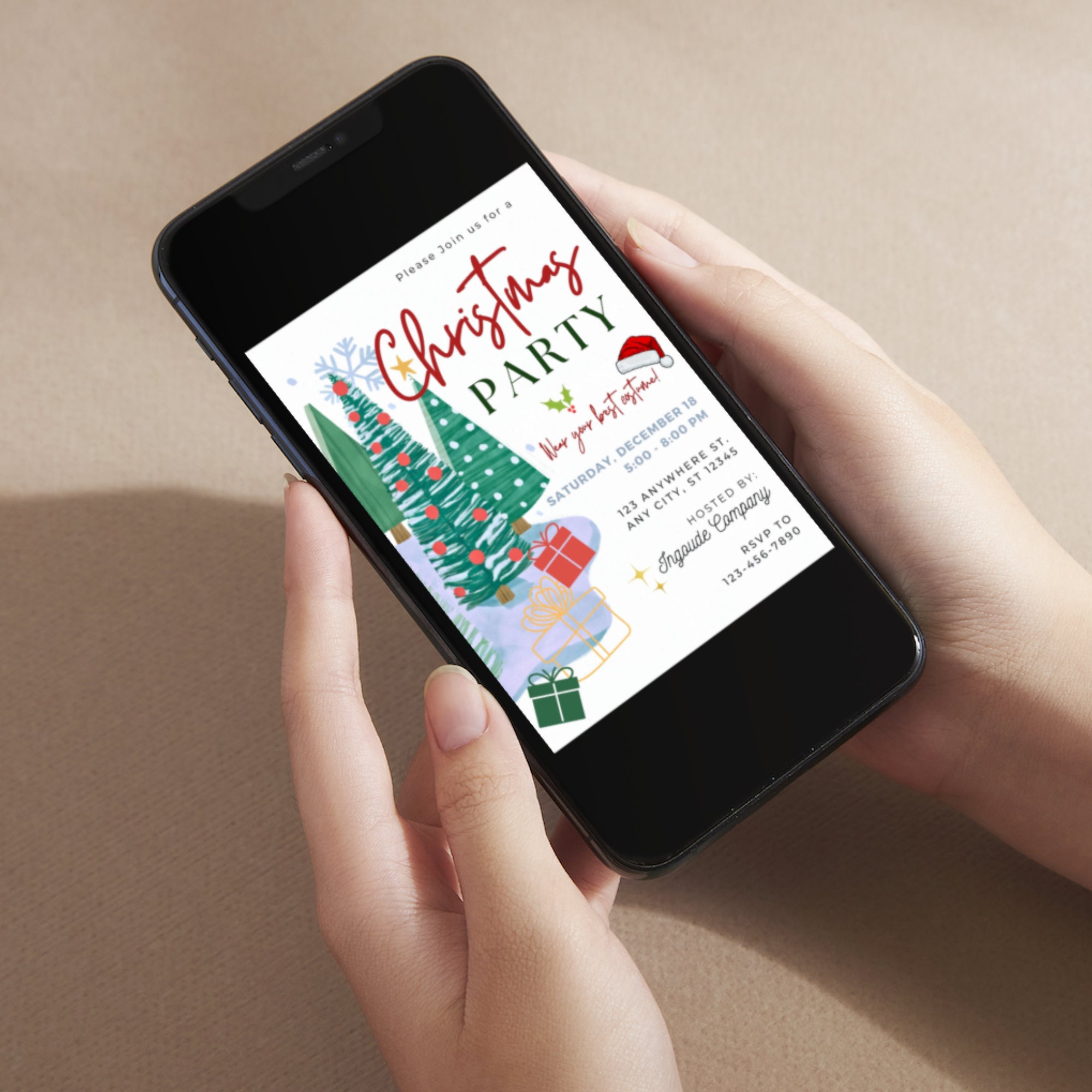 Christmas Party Invitation Christmas Party Invite Christmas - Etsy