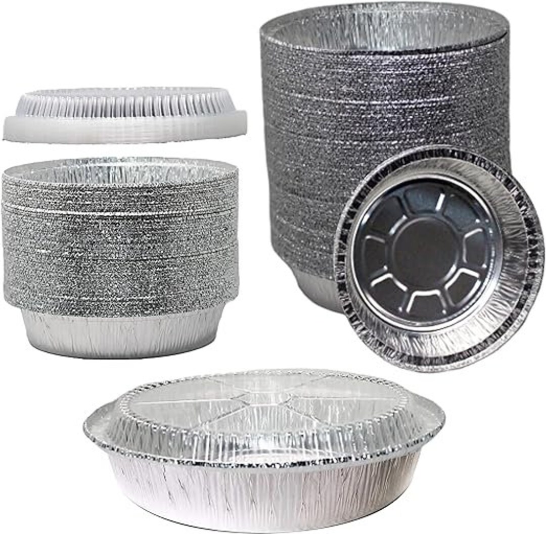 9 Disposable Round Aluminum Foil Take-out Pans With - Etsy