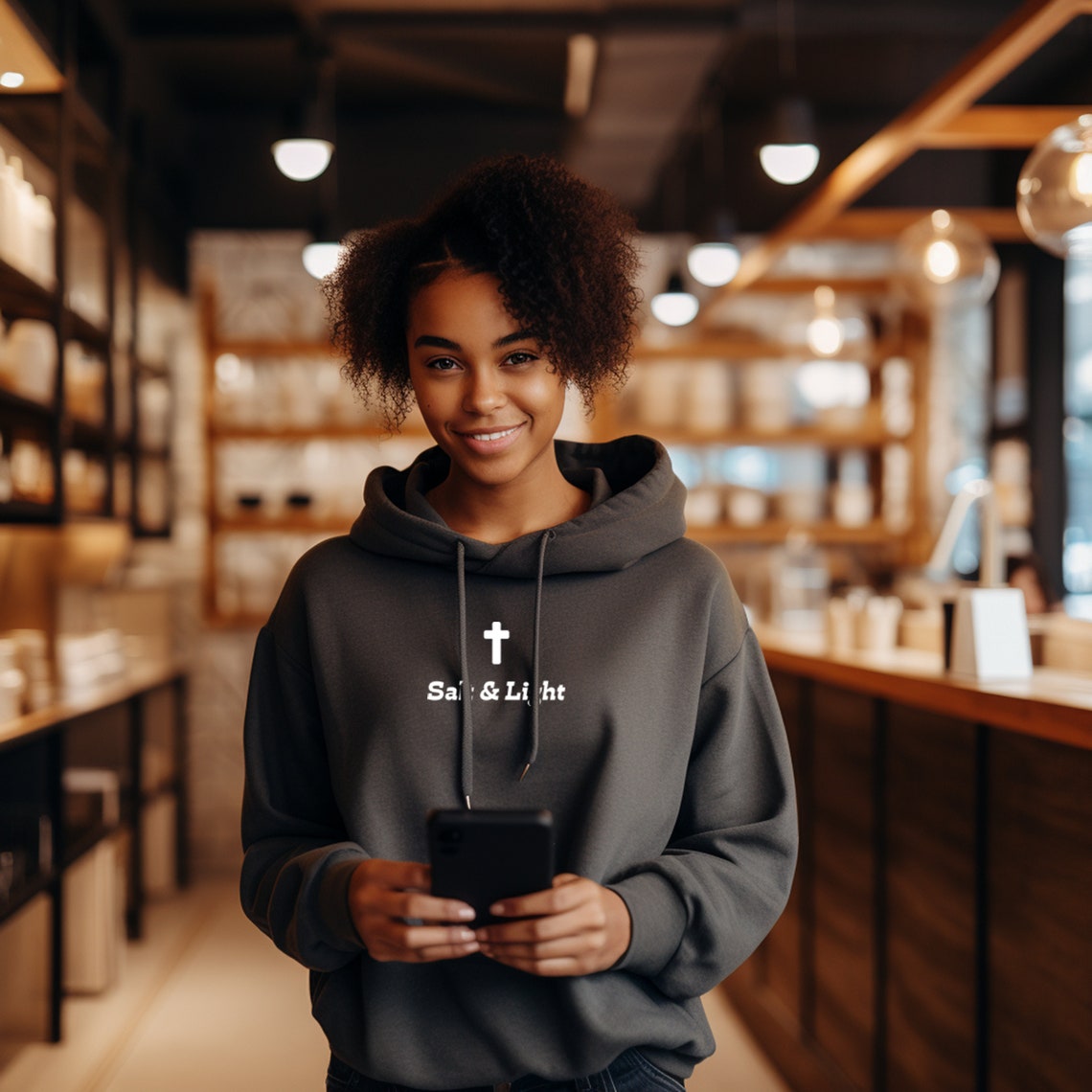 Salt & Light Aesthetic Christian Embroidered Hoodie Jesus Apparel Bible ...