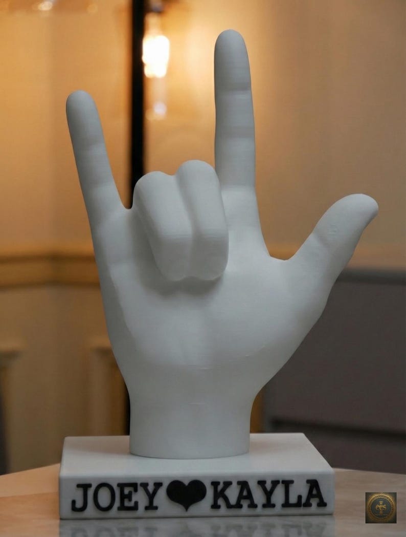 I Love You ASL Statue | American Sign Language Fingerspelling Sculpture ...