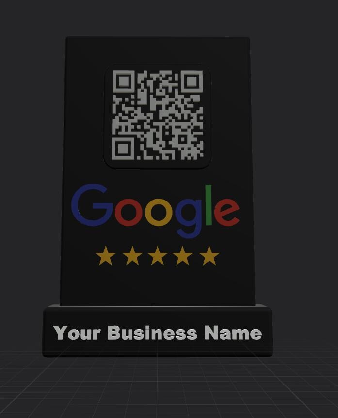 Custom Google Review QR Code Sign | 3D Printed Business Counter Stand ...