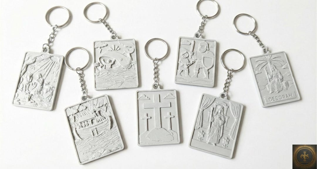 3D Printed Bible Story Keychain Set | Christian Sunday School Prizes - Etsy
