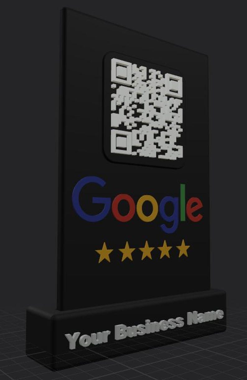 Custom Google Review QR Code Sign | 3D Printed Business Counter Stand ...