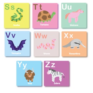 Animal Alphabet Flash Cards,printable Letter Flash Cards, Homeschool ...