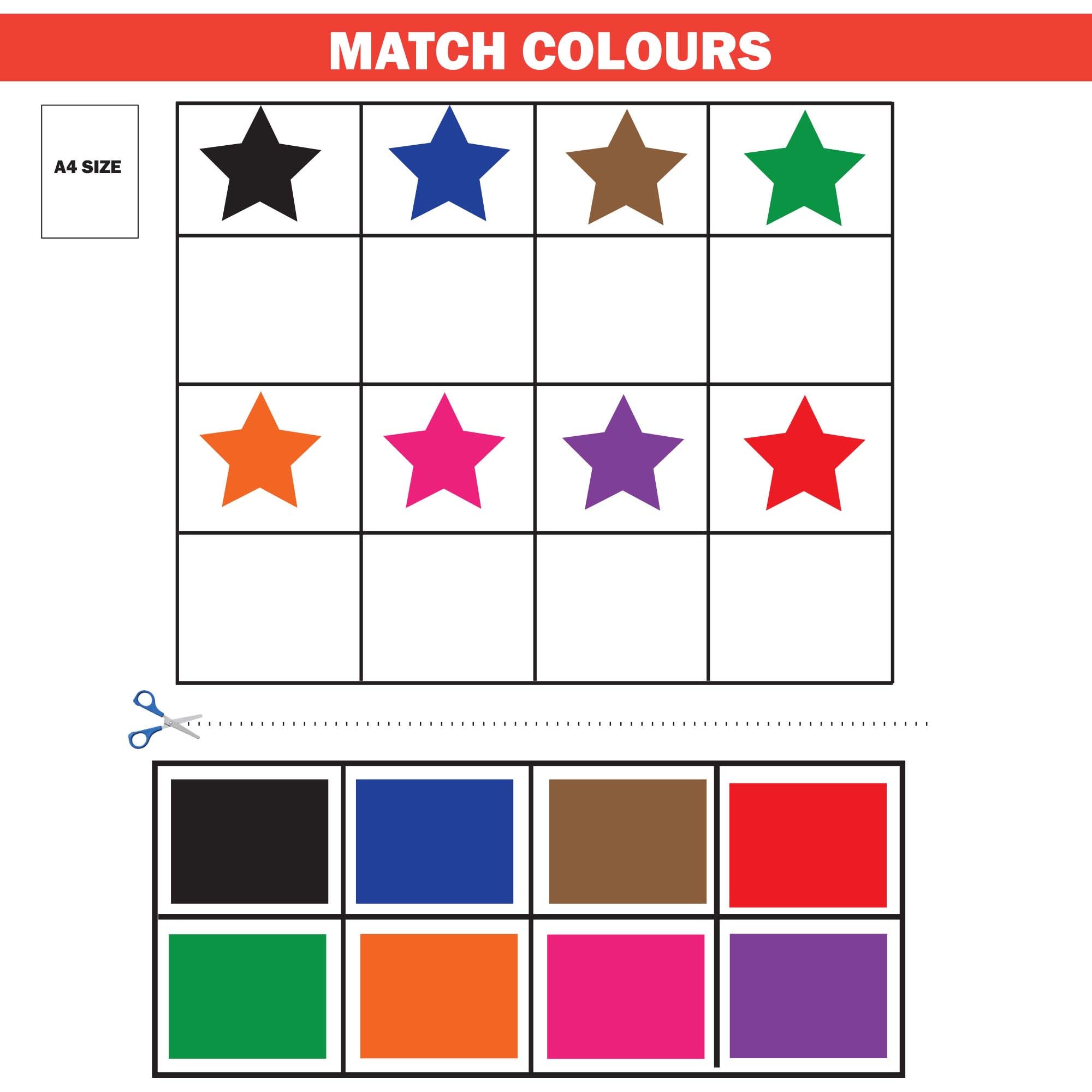 12 Printable Color Cards, Color Matching Game, Montessori Flashcards ...